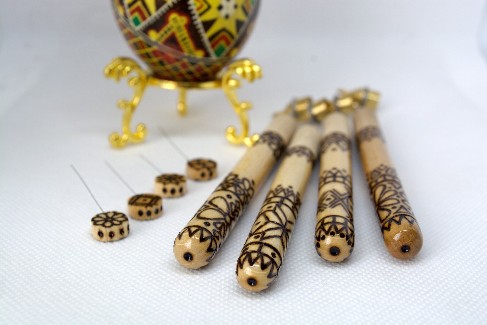 Set of 4 Kistkas Kistka Set Wood Burned Kistkas Writing Wax - Etsy