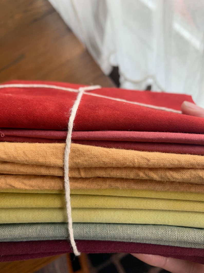 Naturally Dyed Cotton Fabric Bundle Colorful Hand Dyed sewing, Quilting ...