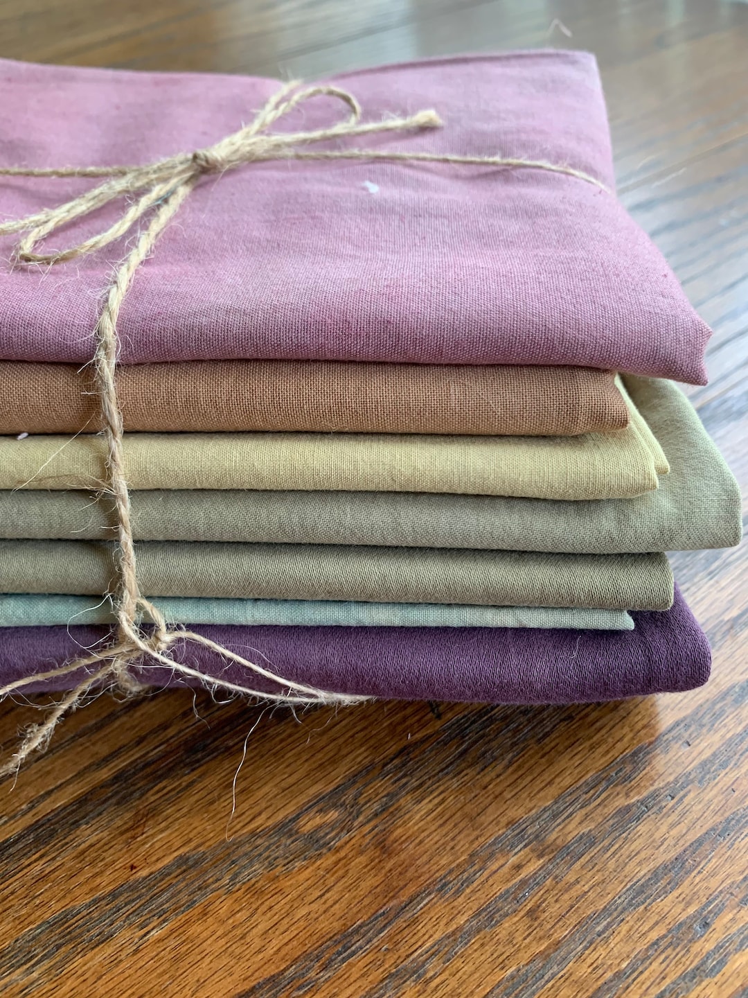 Naturally Dyed Cotton Fabric Bundle Colorful Earth Tones, Hand Dyed ...