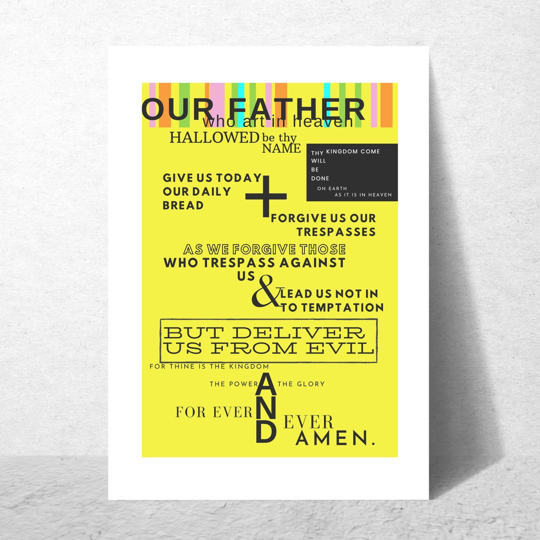 The Lord's Prayer Modern Christian Eye-catching Print - Etsy