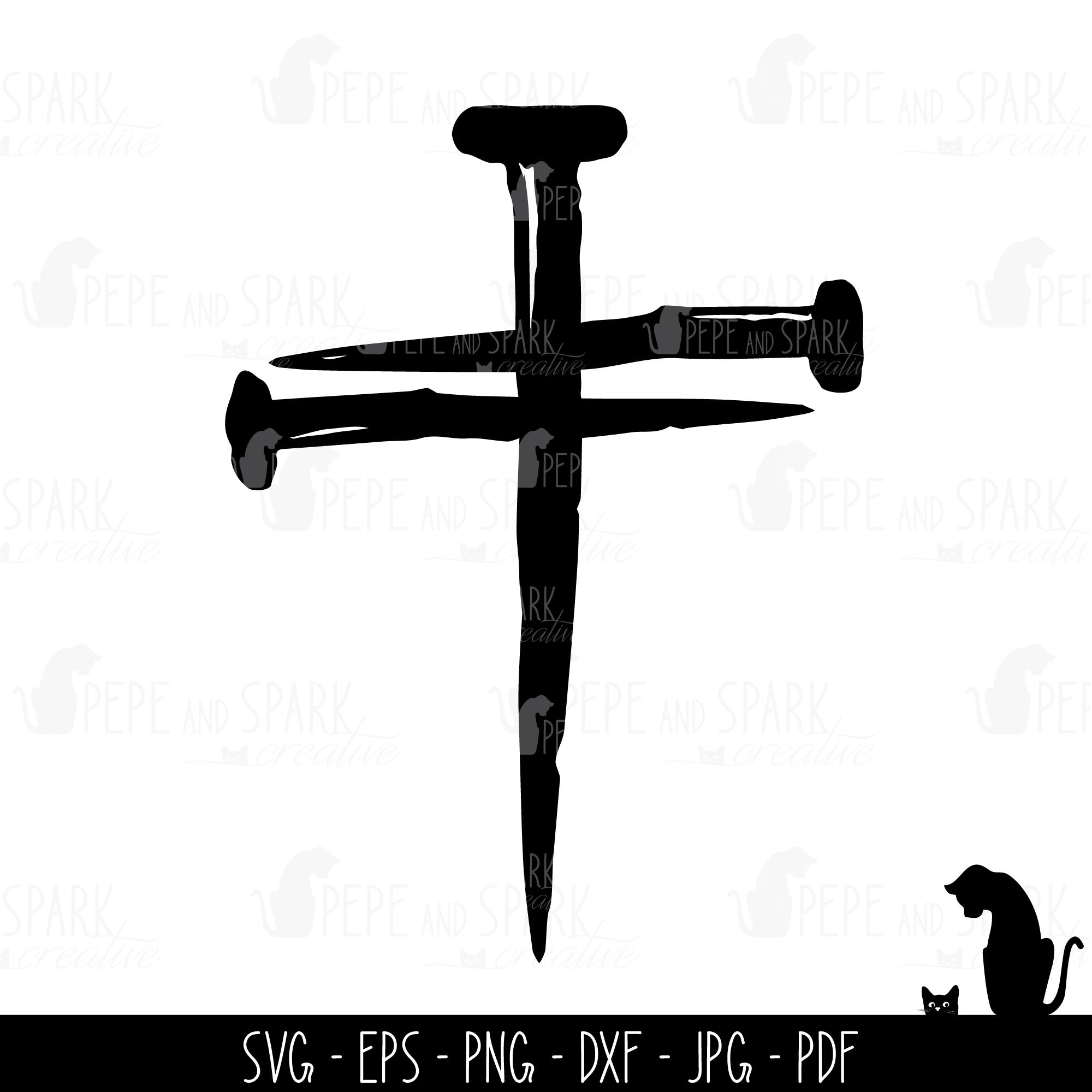 Rustic Nail Cross SVG Three Nail Cross Nail Cross - Etsy Canada