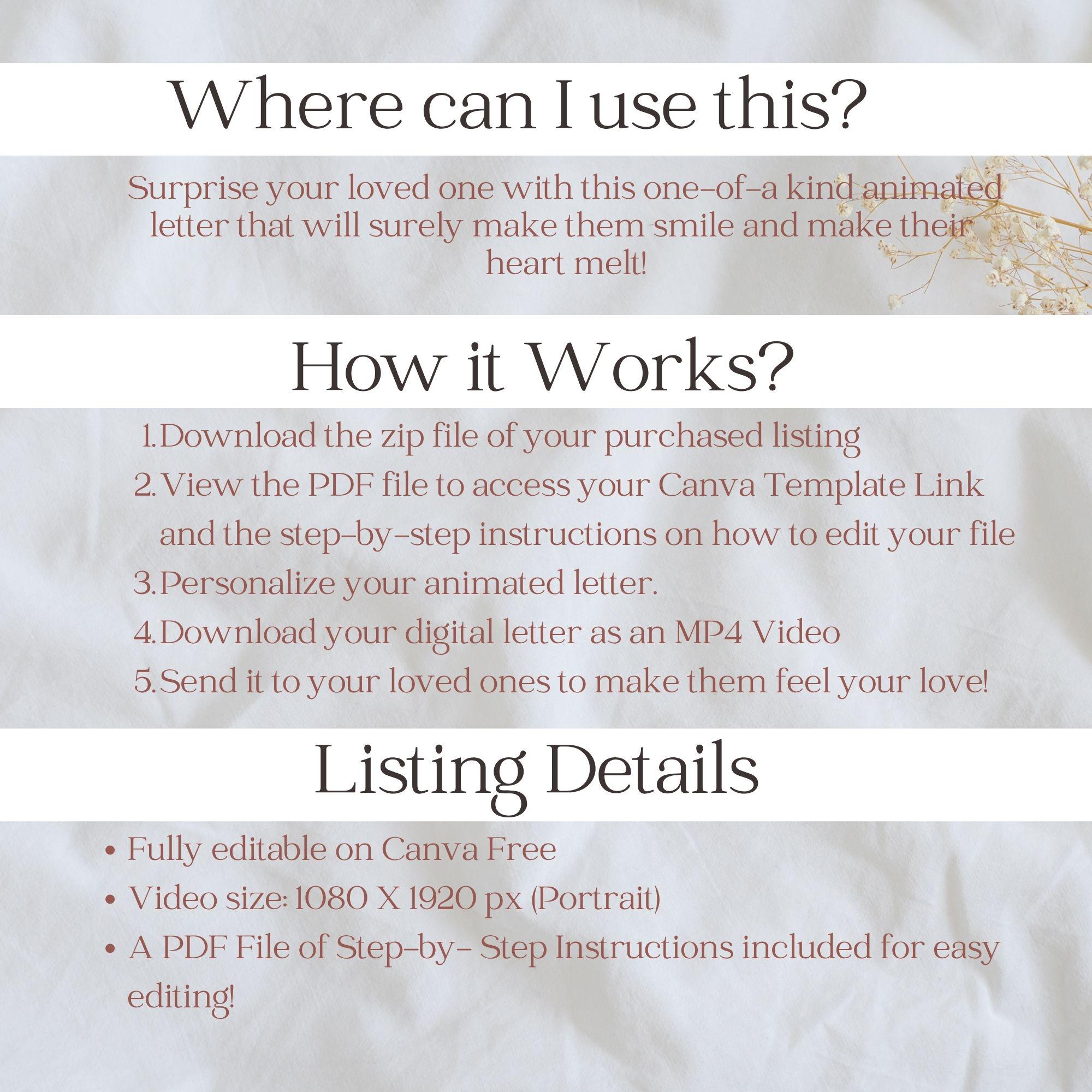 Cute Animated Love Letter Virtual Gift for LDR Couple Digital Gift ...