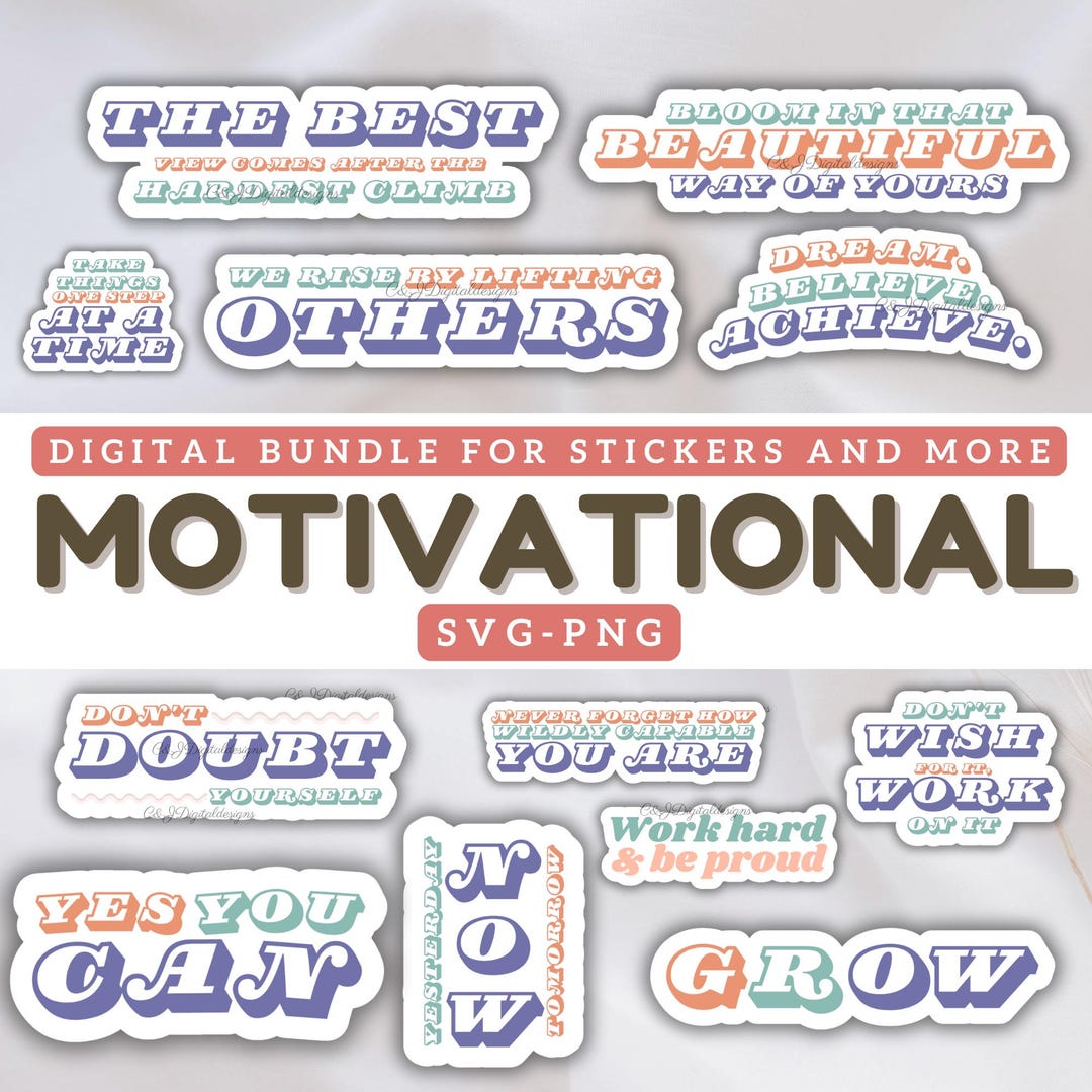 Positive Quotes SVG PNG Bundle Inspirational Motivating Svg Motivating ...