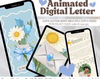 Cute Animated Love Letter Virtual Gift for LDR Couple Digital Gift ...