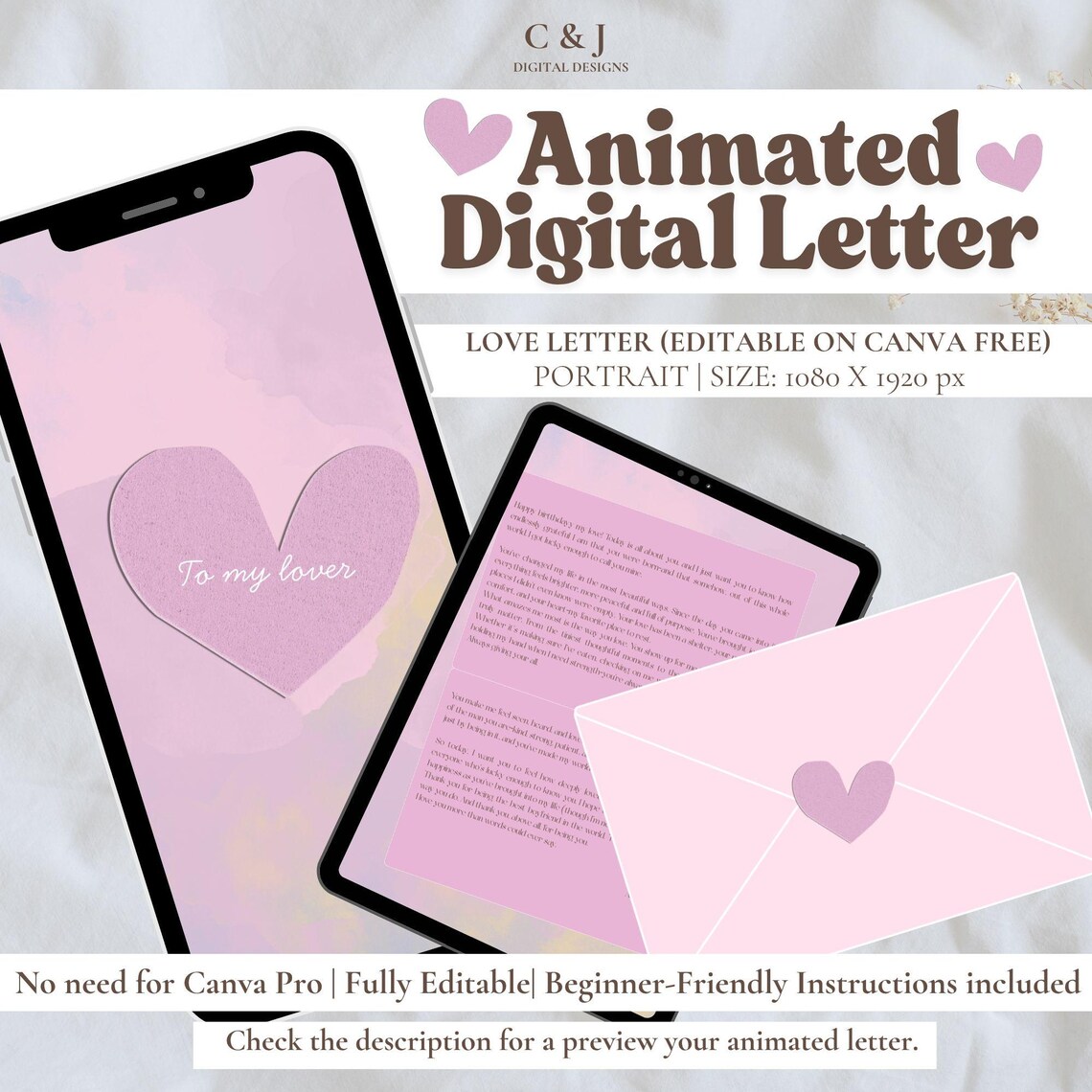 Cute Animated Love Letter Virtual Gift for LDR Couple Digital Gift ...