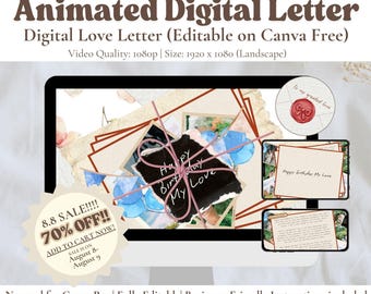 Cute Animated Love Letter Virtual Gift for LDR Couple Digital Gift ...