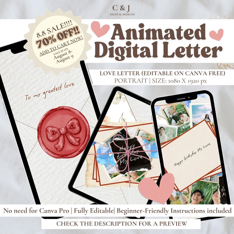 Cute Animated Love Letter Virtual Gift for LDR Couple Digital Gift ...