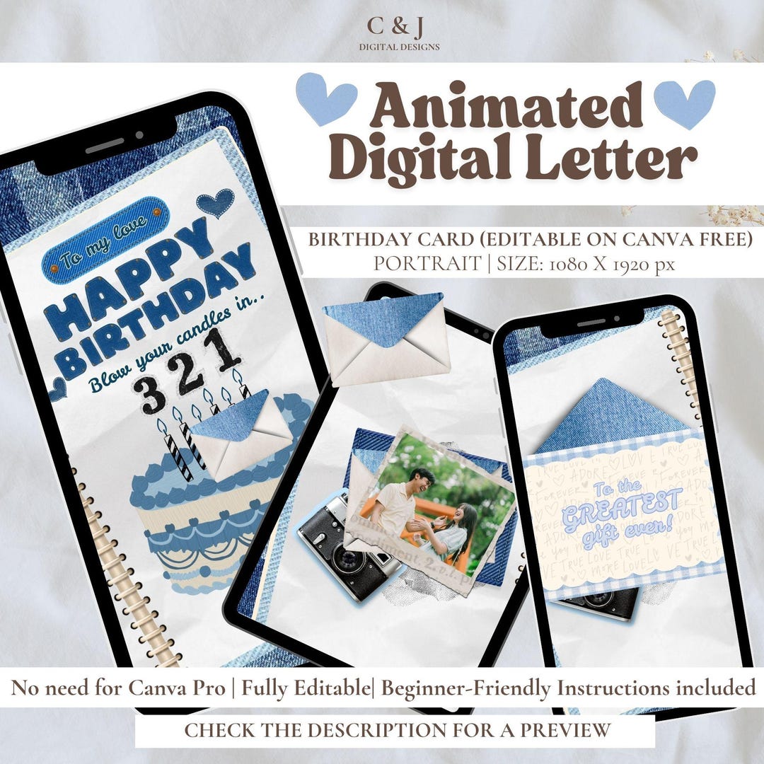 Cute Animated Love Letter Virtual Gift for LDR Couple Digital Gift ...