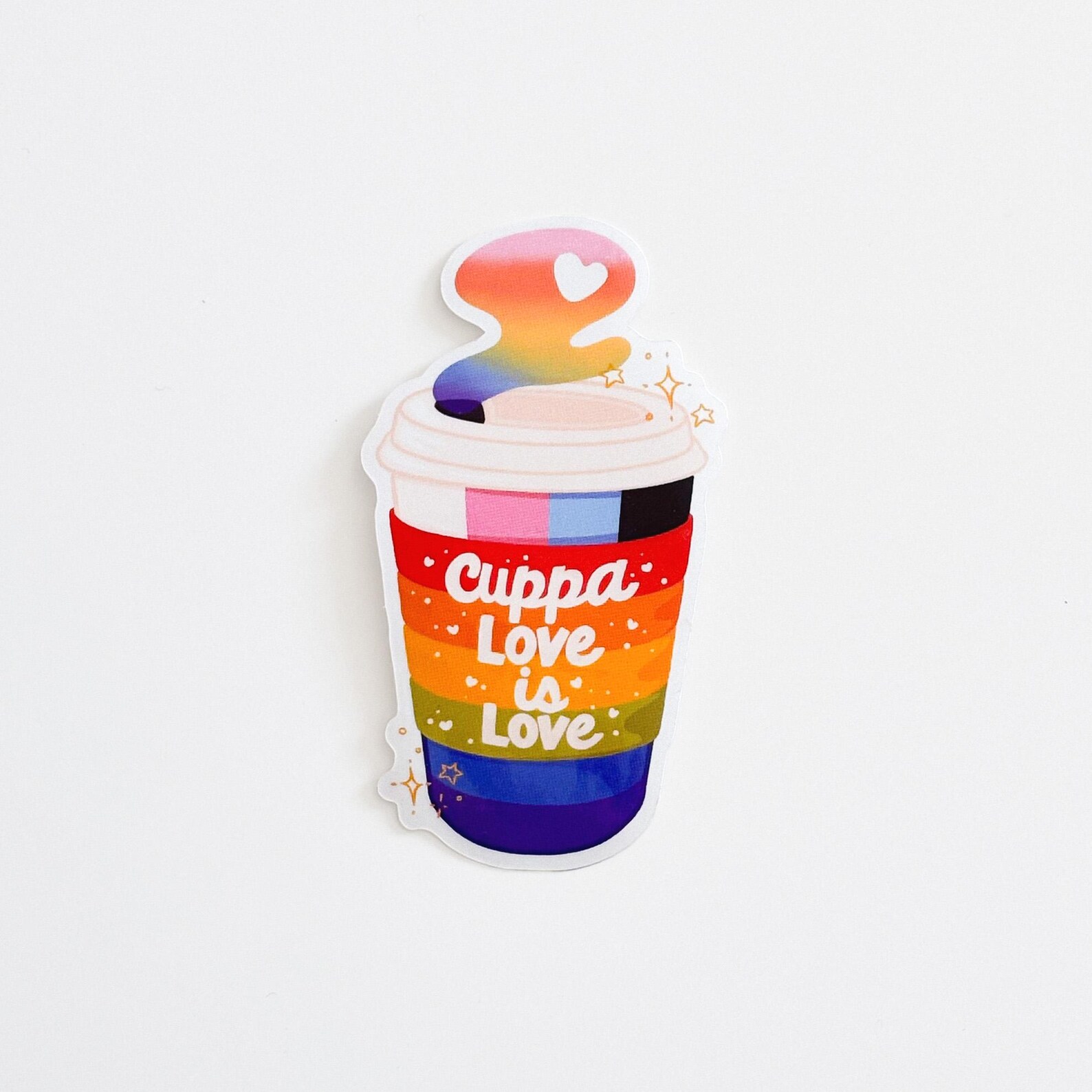 Cuppa Love is Love LGBTQ+ Die Cut Sticker | Cafe Themed Dishwasher Safe ...