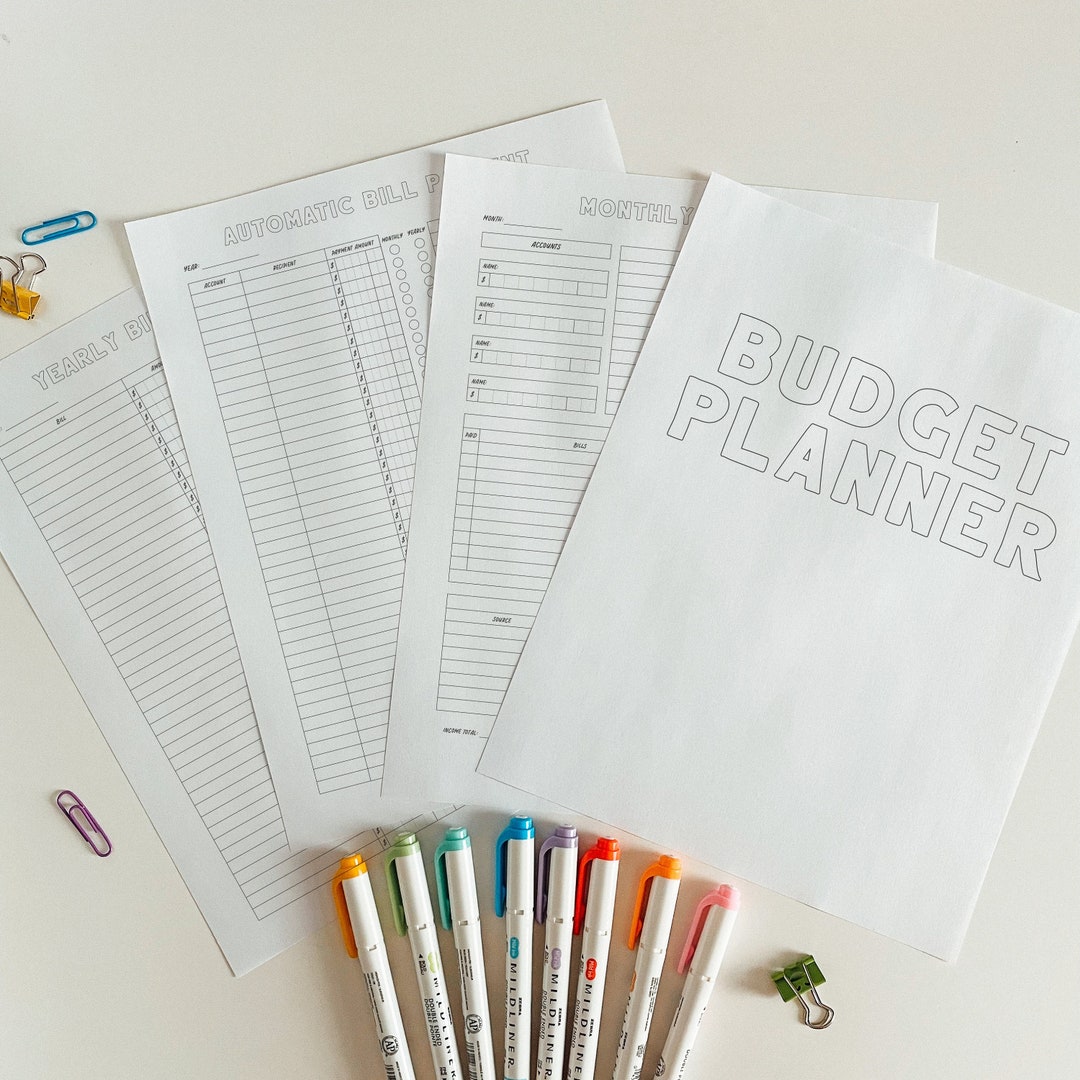 Coloring Printable Budget Planner | 18 Page Pack | PDF Planner | Color ...