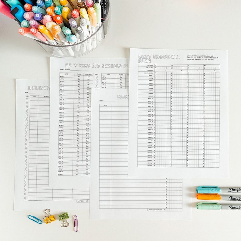 Coloring Printable Budget Planner | 18 Page Pack | PDF Planner | Color ...