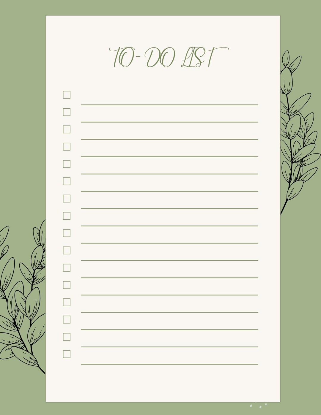 Sage Green To- Do List - Etsy