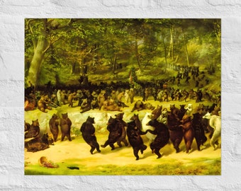 The Bear Dance Painting by William Holbrook Beard Canvas Print, Bears ...