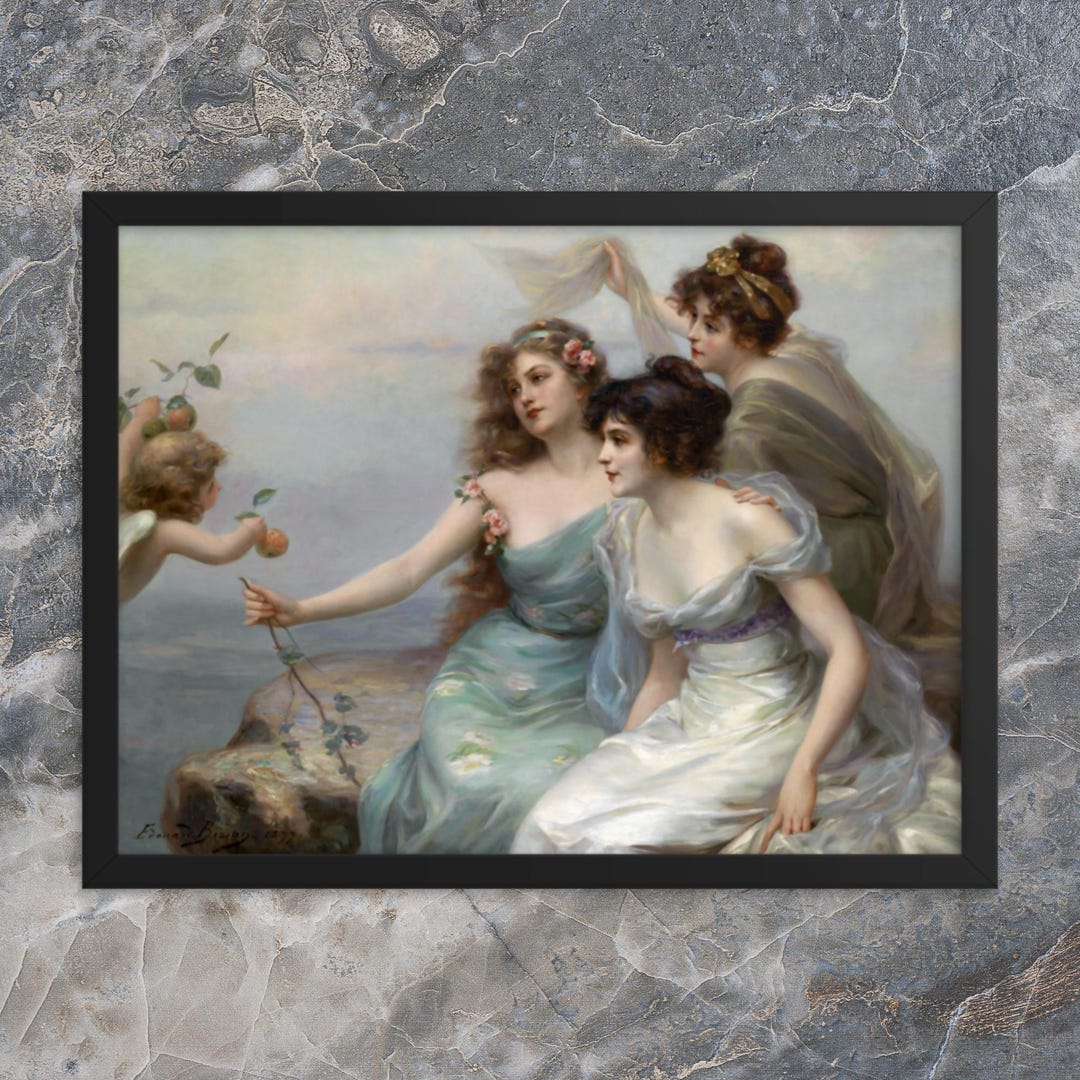 The Three Graces by Edouard Bisson - Framed Edouard Bisson Print ...