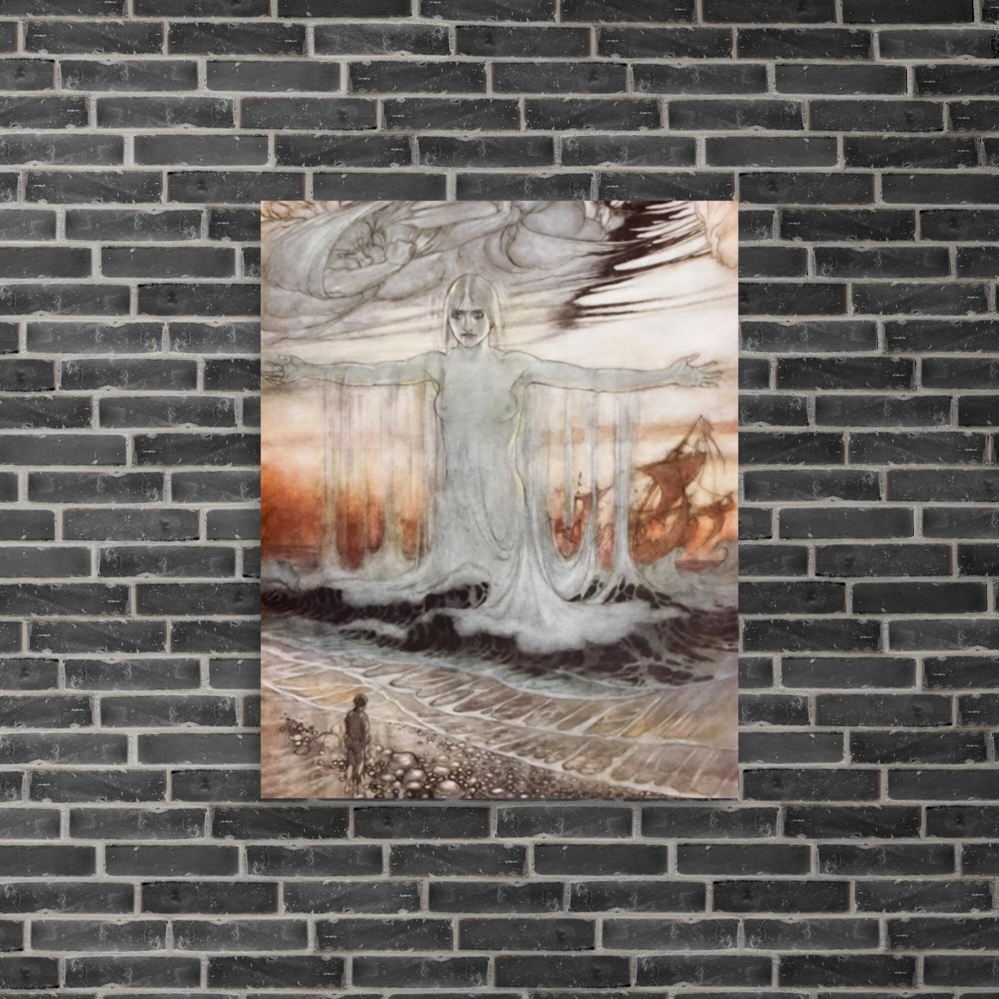 Symbolic Art Print - the Shipwrecked Man and the Sea by Arthur Rackham ...