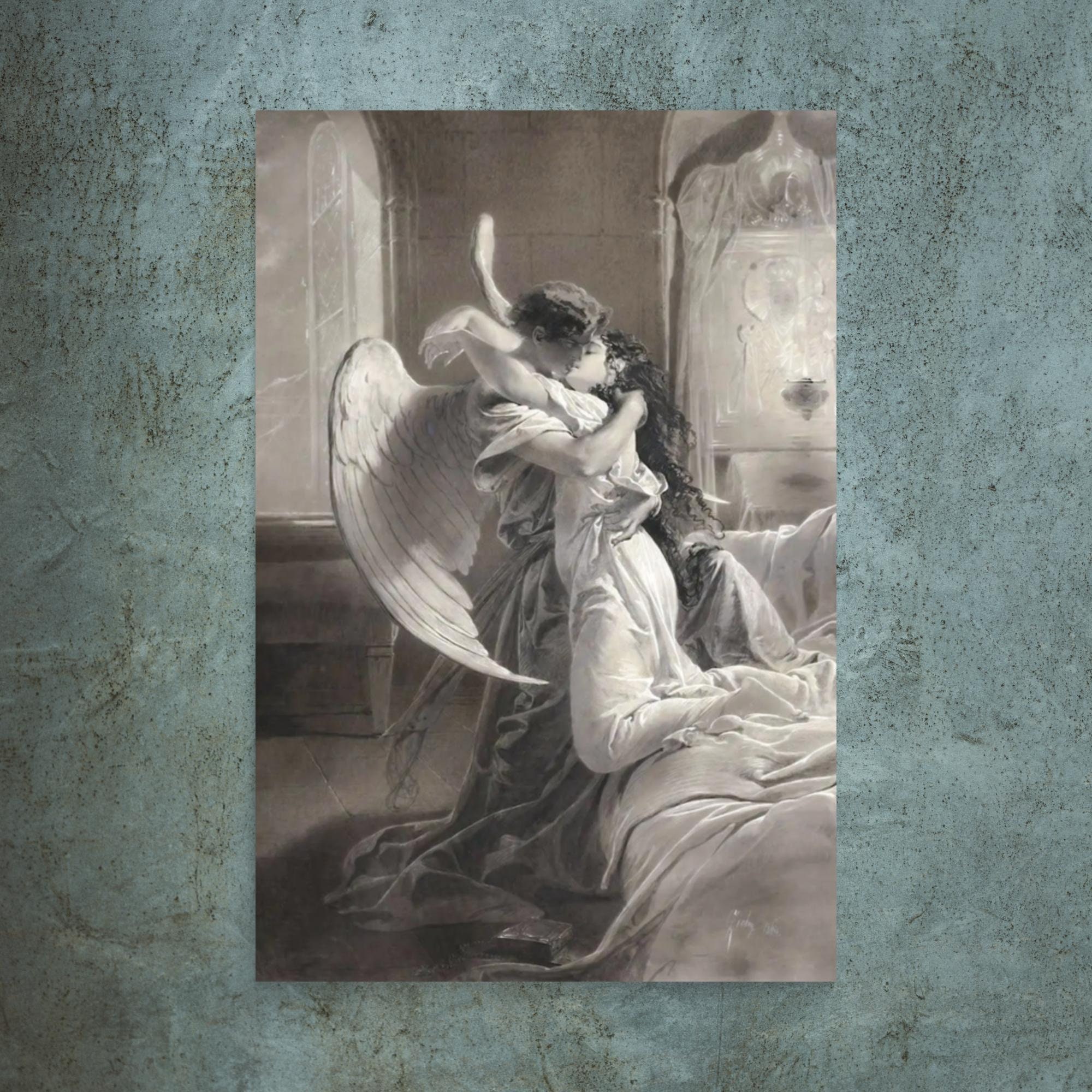 Mythological Print - Romantic Encounter by Mihaly Zichy - Romantic ...