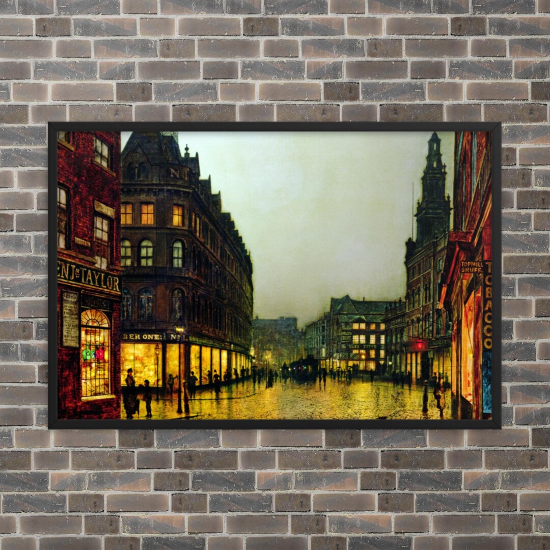 Boar Lane, Leeds by John Atkinson Grimshaw - Framed John Atkinson ...