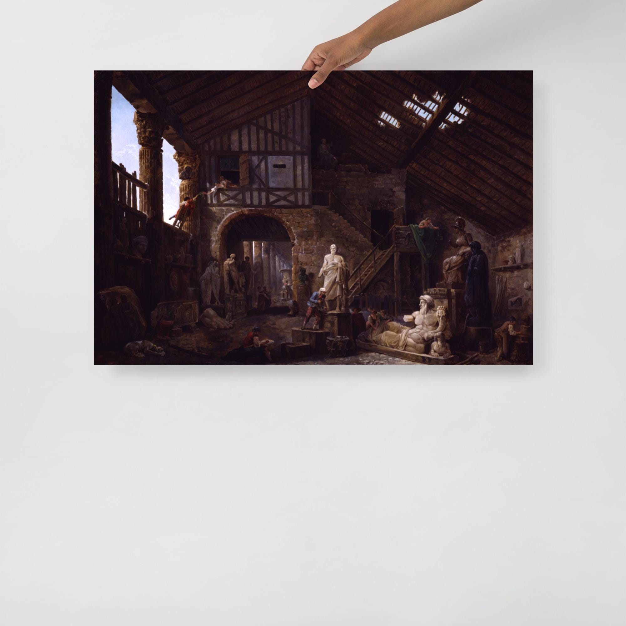 Studio of an Antiques Restorer in Rome by Hubert Robert - Hubert Robert ...