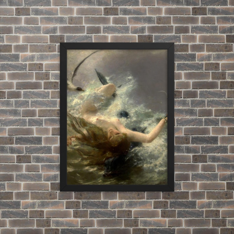 Nymph on a Dolphin by Benes Knupfer - Framed Nymph on a Dolphin Print - Framed Benes Knupfer ...