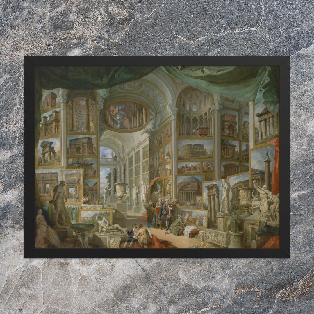 Ancient Rome by Giovanni Paolo Panini - Framed Realist Print - Framed ...