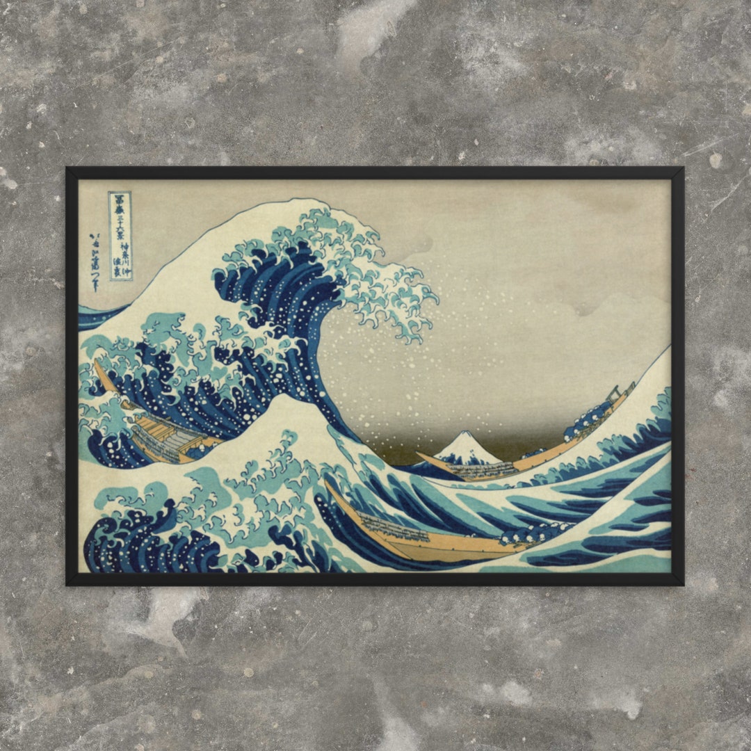 Framed Japanese Art Print - the Great Wave off Kanagawa by Hokusai ...