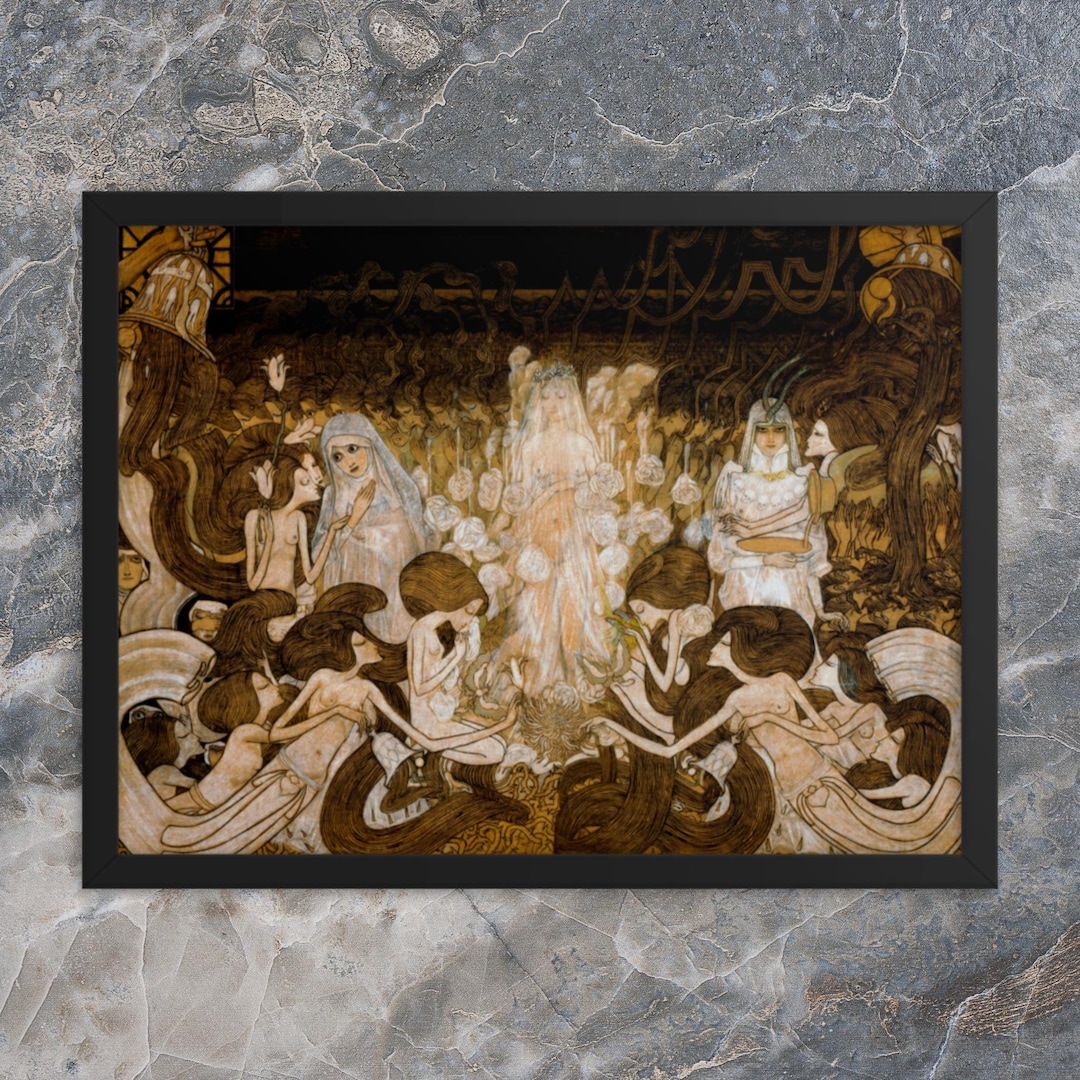 Framed Symbolist Print - the Three Brides by Jan Toorop - Framed Three Brides Print - Framed Jan ...