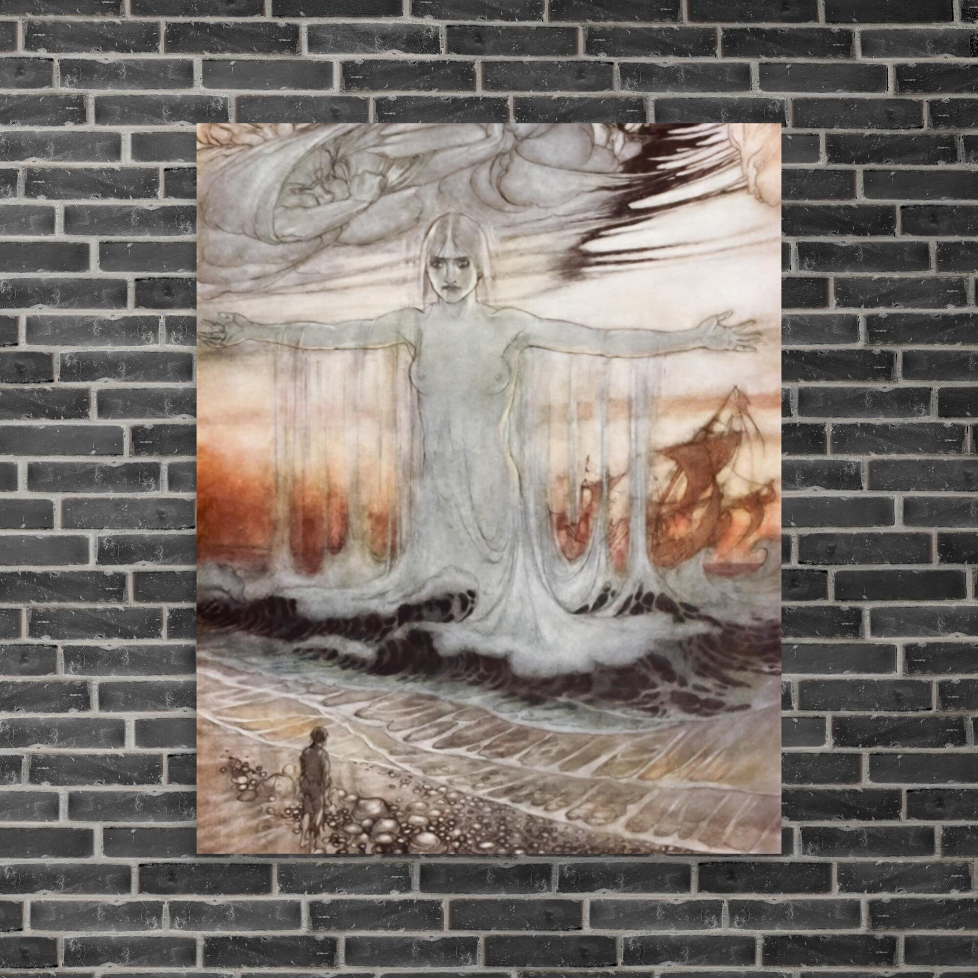 Symbolic Art Print - the Shipwrecked Man and the Sea by Arthur Rackham ...