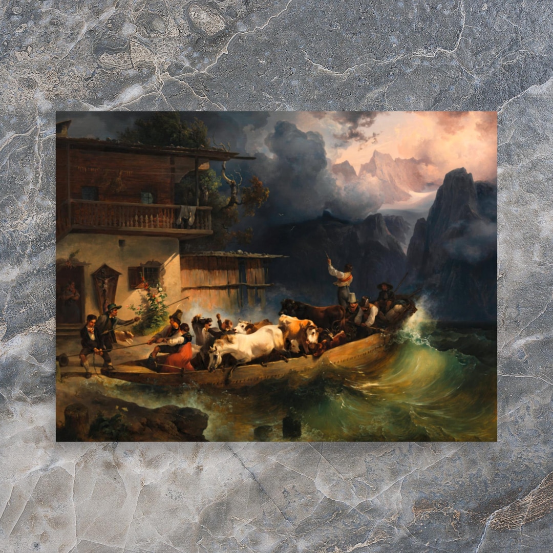 An Alpine Ship in the Storm by Friedrich Gauermann - Alpine Ship in the ...