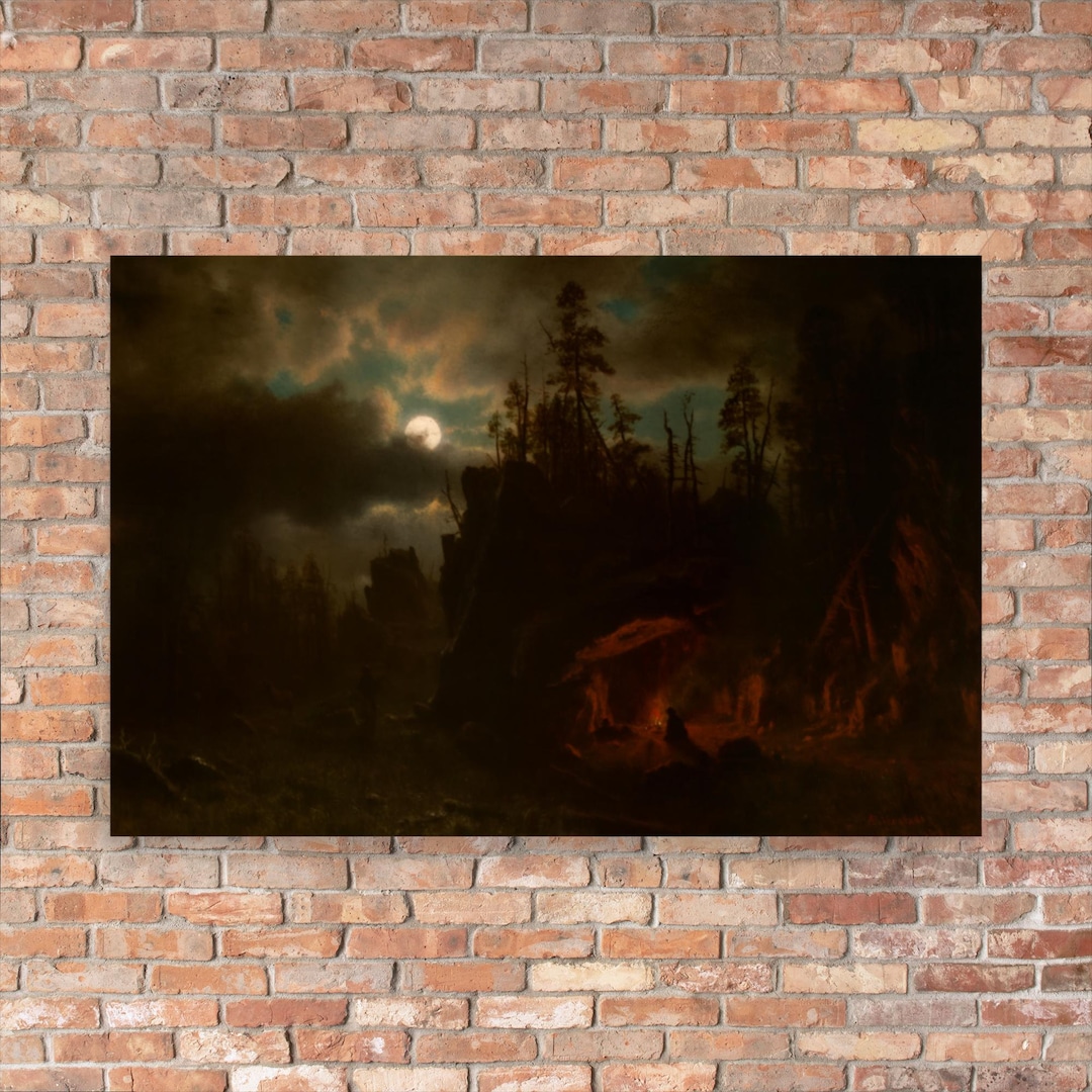 Landscape Art Print - A Trapper's Camp by Albert Bierstadt - Trappers ...