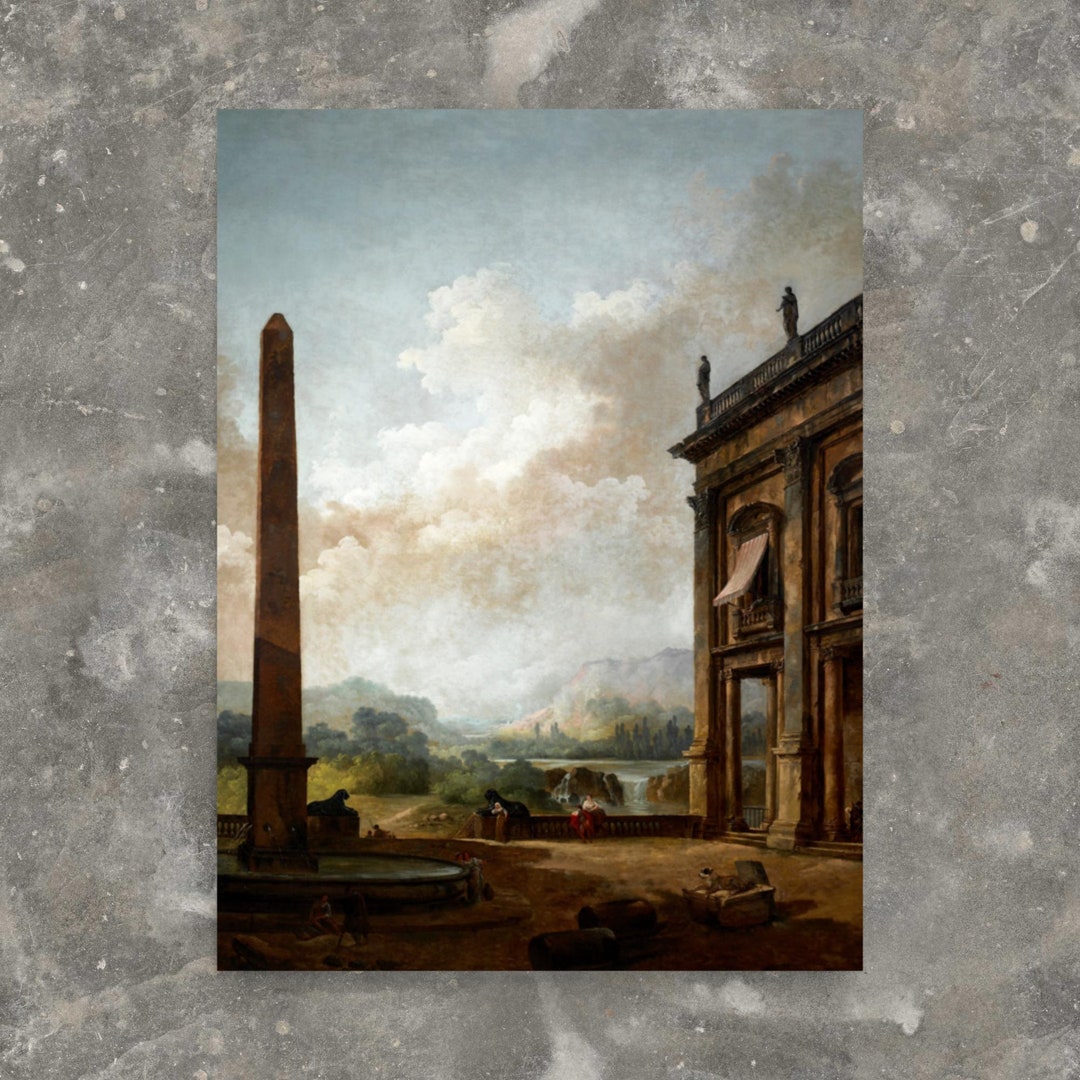 The Obelisk by Hubert Robert - Hubert Robert Print - the Obelisk Print ...