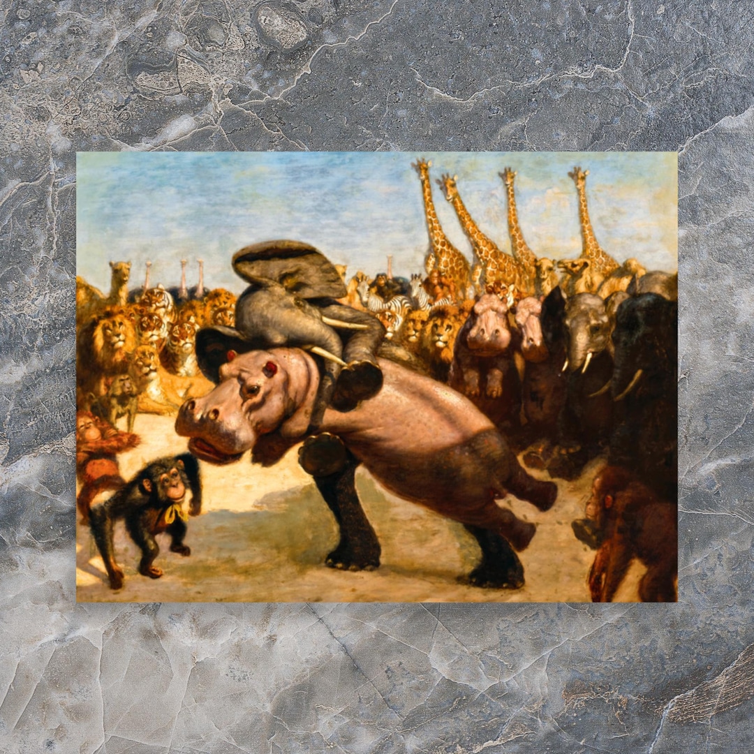 Monkeys as Referees in the Fight Between an Elephant and a Hippopotamus ...