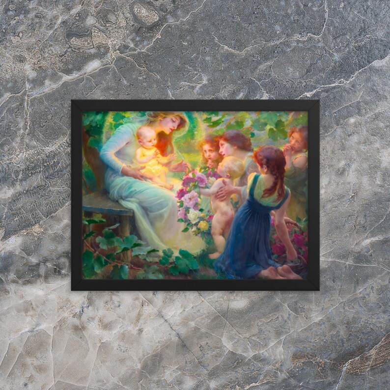 Framed Symbolic Art Print Mystic Roses by Frantisek Dvorak Framed ...