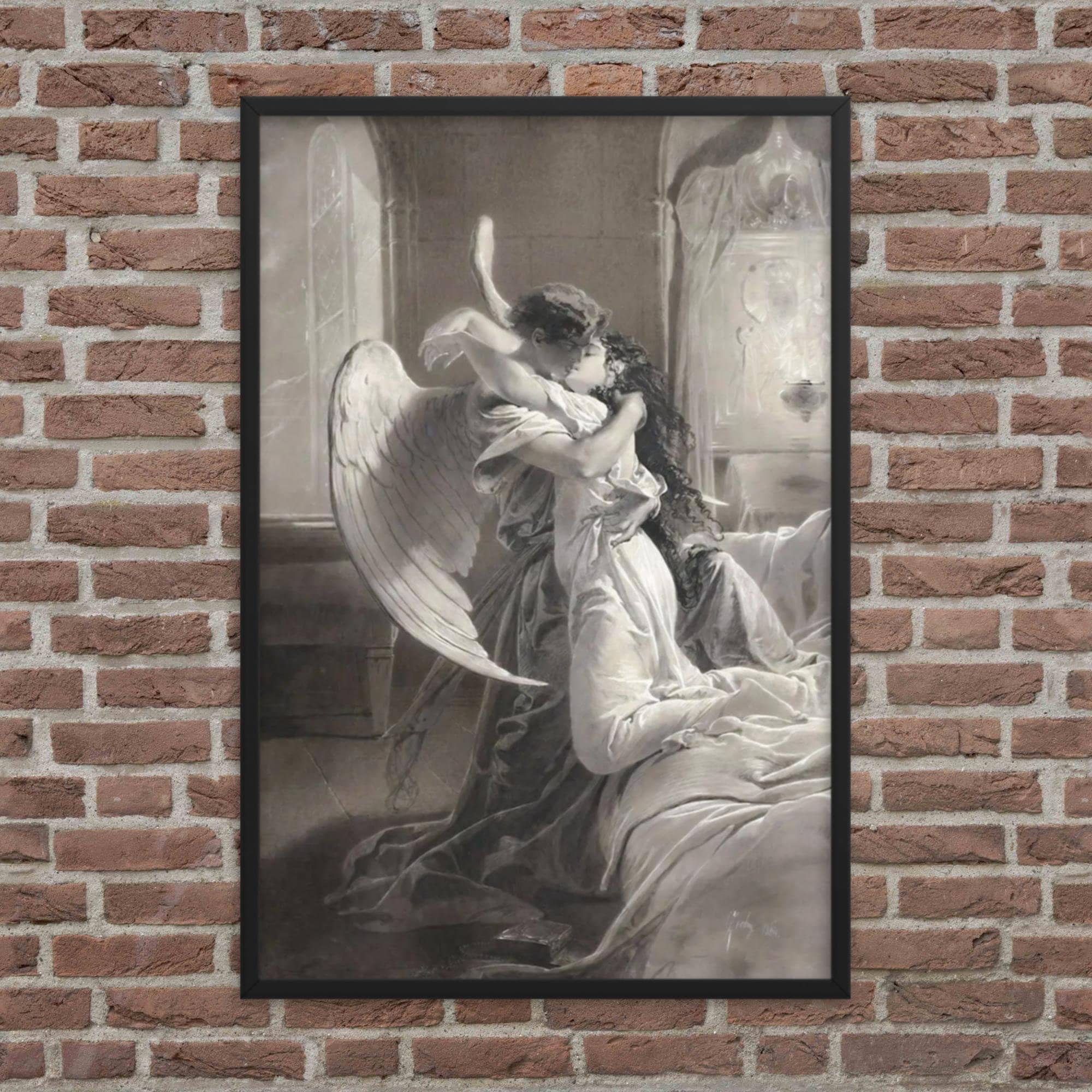Romantic Encounter by Mihaly Zichy - Framed Mihaly Zichy Print - Framed Romantic Encounter Print ...