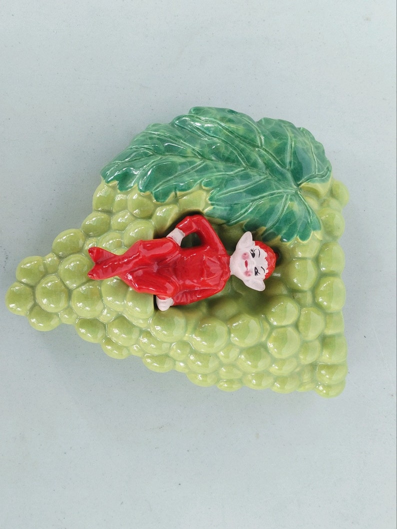 Gilner Red Pixie Elf Wall Pocket 1950's California - Etsy