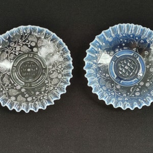 Fenne Glassworks of Germany tree of Love Pattern Opalescent Pair of ...