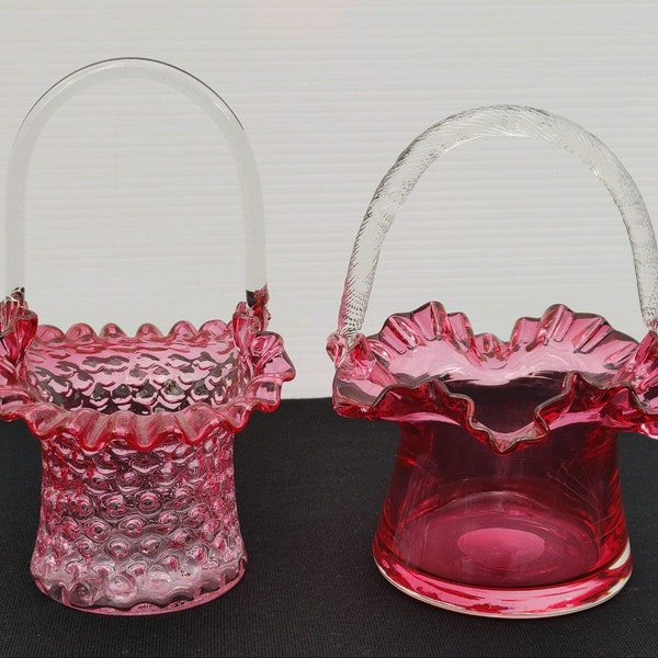 Vintage Glass Basket - Etsy
