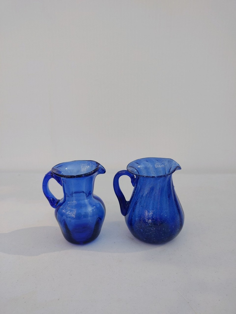 Miniature Cobalt Blue Vintage Pitcher Duo Set - Etsy