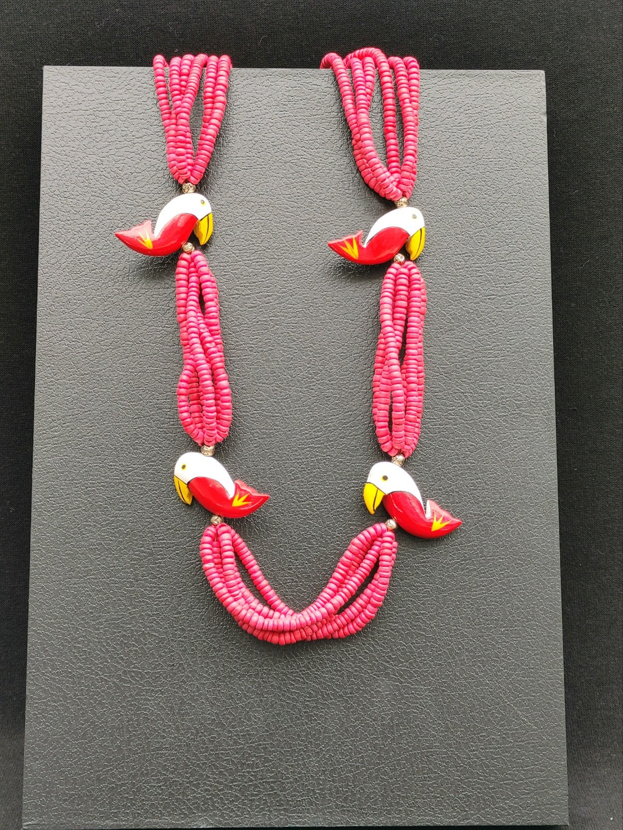 Vintage Parrot Wooden Bead Necklace 28 - Etsy