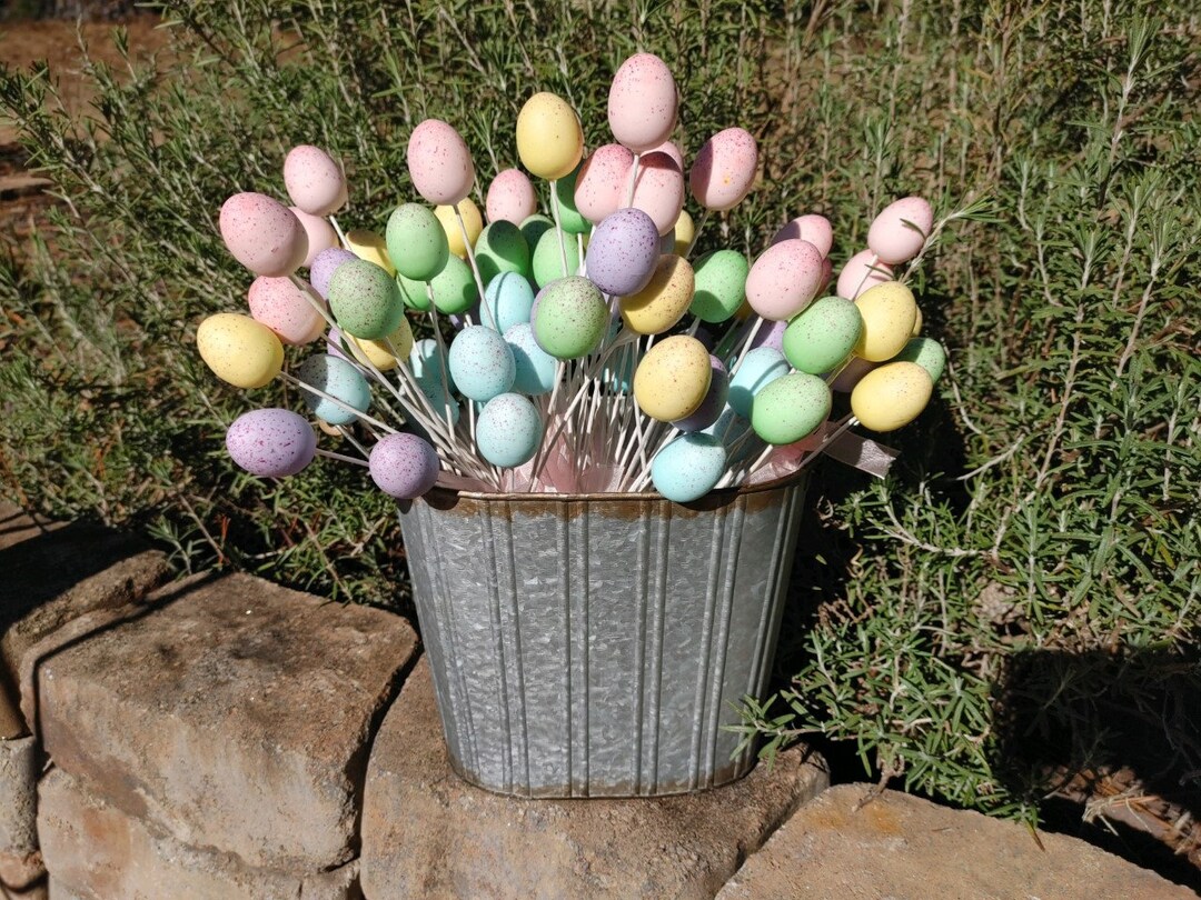 Easter Egg Picks and Metal Pails - Etsy
