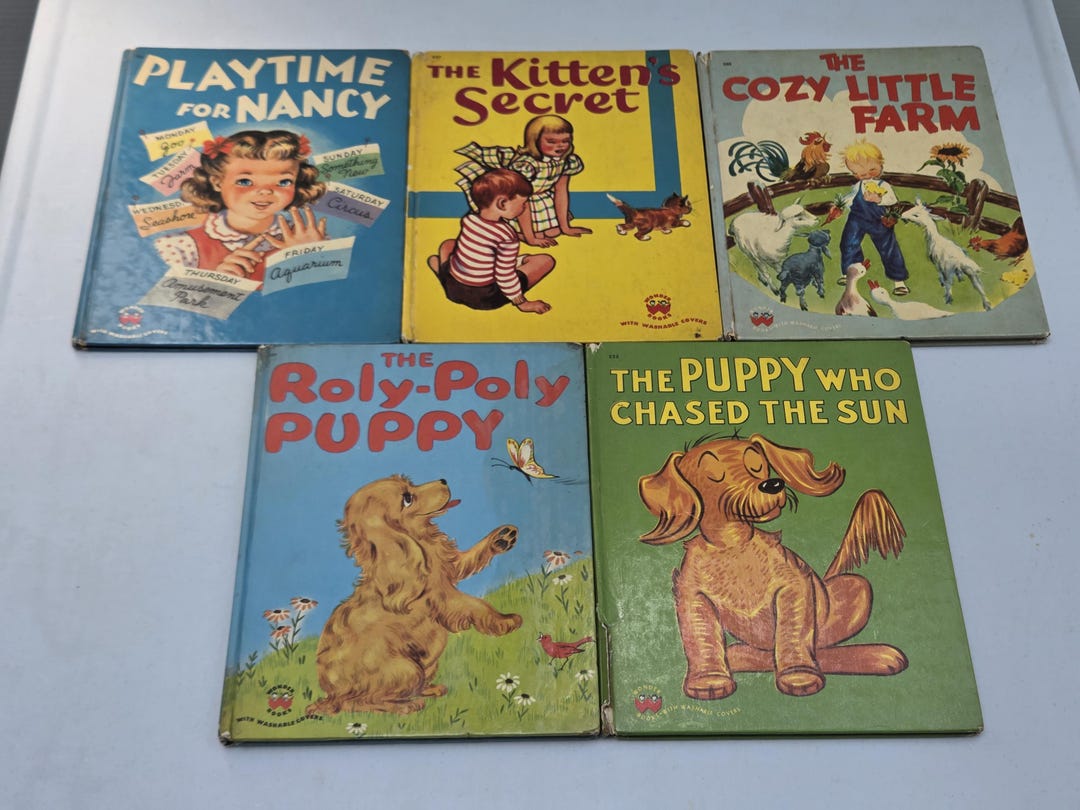 Vintage WONDER BOOKS COLLECTION: Nancy, Kitten, Farm, Puppy, Story ...