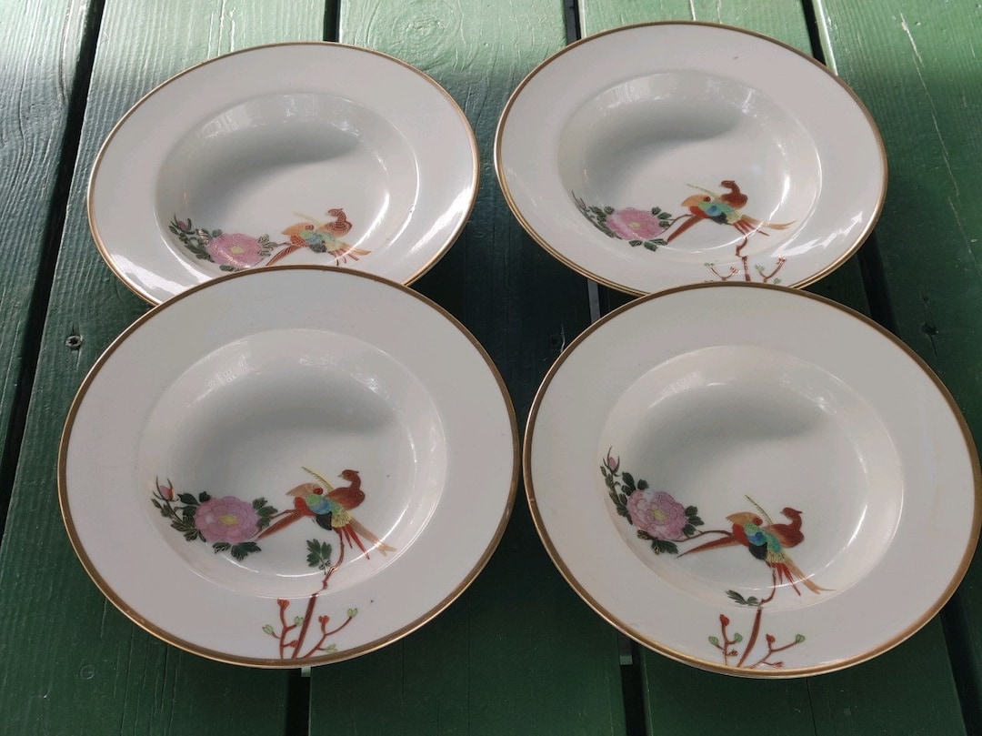 DINNERWARE: Asian Inspired China Set of 4 Oriental Japanese Hand ...