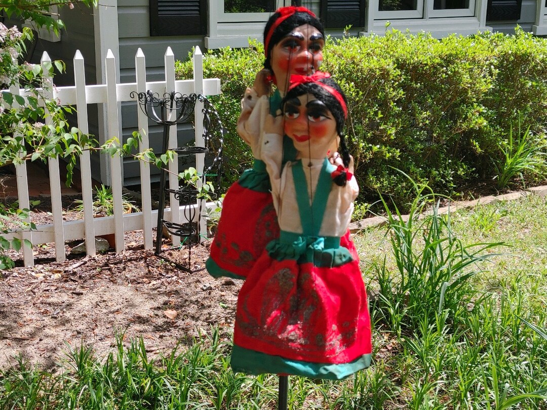SPAIN - Clay Marionette String Puppets / 15"h / 2 Available / Vintage ...