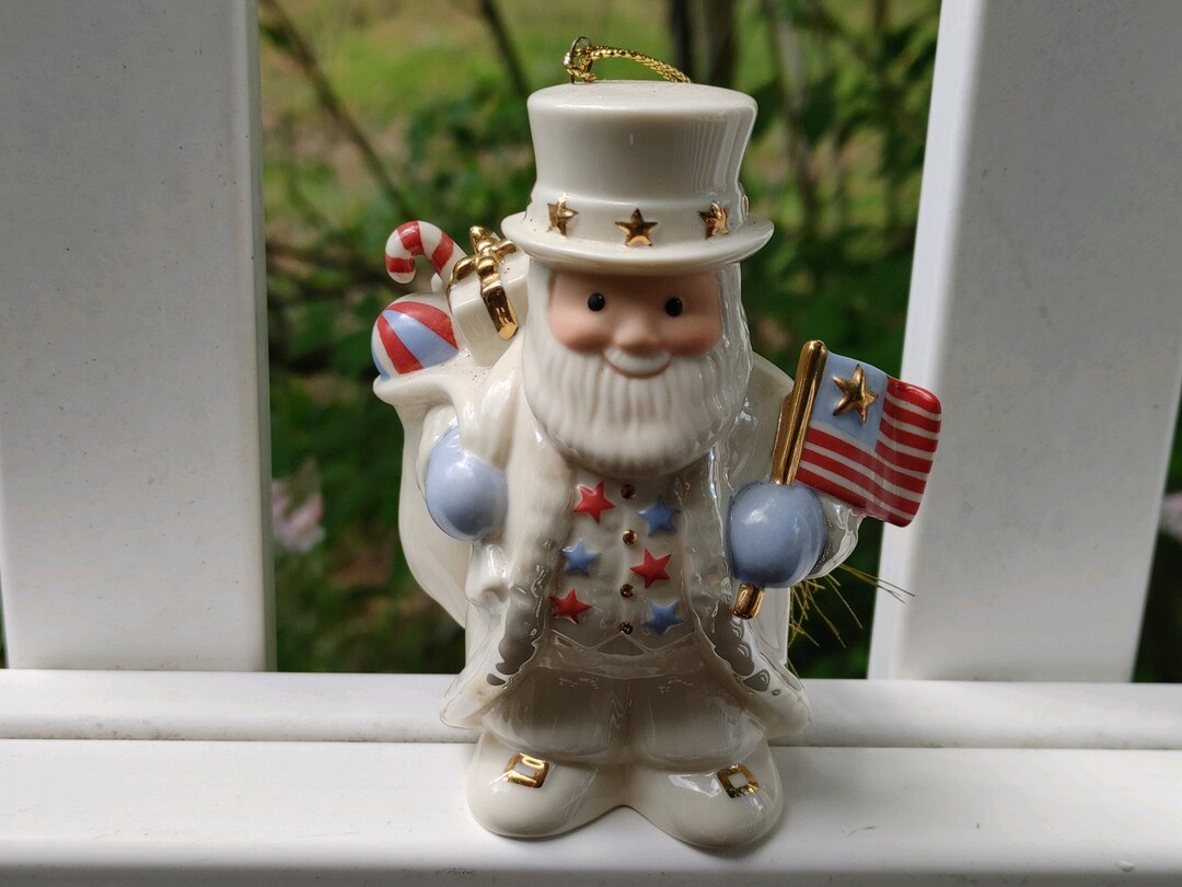 Lenox Independence Day Patriotic Santa Collectible Figurine Ornament - Etsy