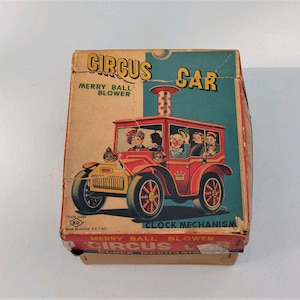 Vintage Merry Ball Blower Circus Car Clock Mechanism Tin Toy - Etsy