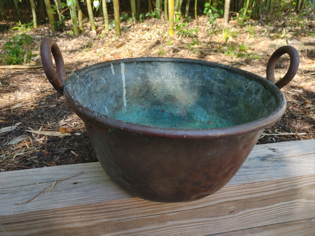 1930s Copper Cauldron Kettle: Antique Patina Decor (16" Diameter) - Etsy