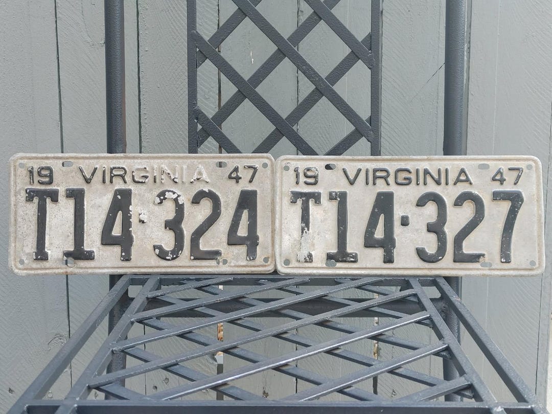 1947 Virginia Plates: Vintage Truck License Plates / T14-324 and T14 ...