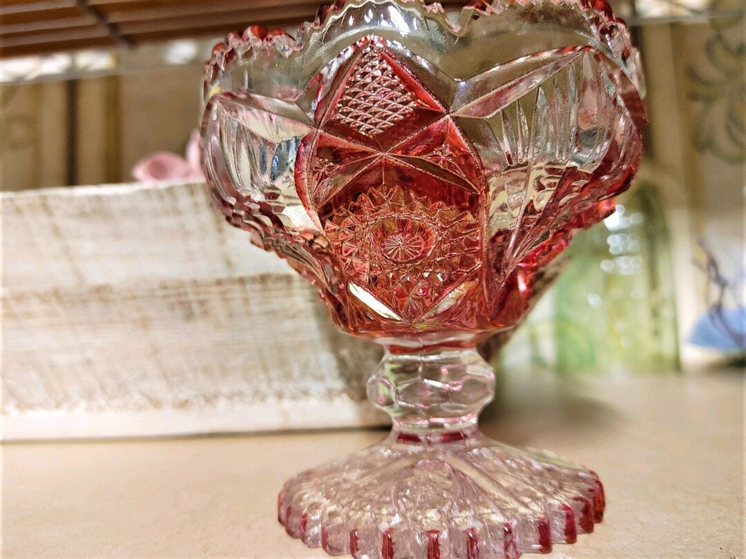 Imperial Glass, Ruby Flash 1950s Candy Dish - Etsy