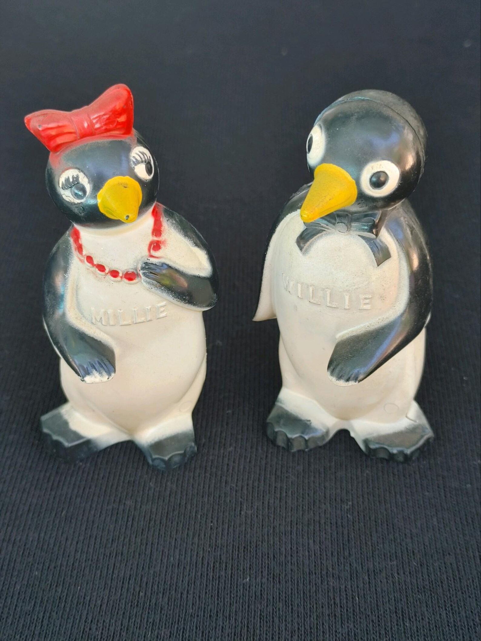 Vintage Penguin Salt & Pepper Shakers: Willie and Millie, 1950s Plastic ...