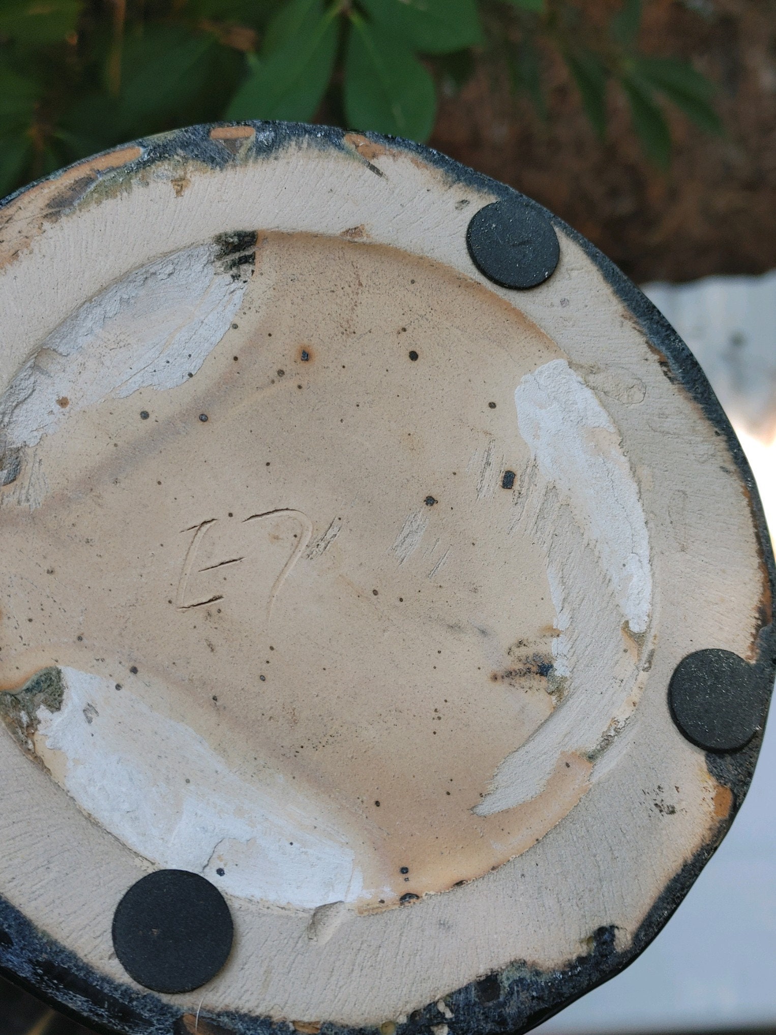 Boho MCM Fine Art Black & Cream Tall Pottery Vase With Earthen - Etsy