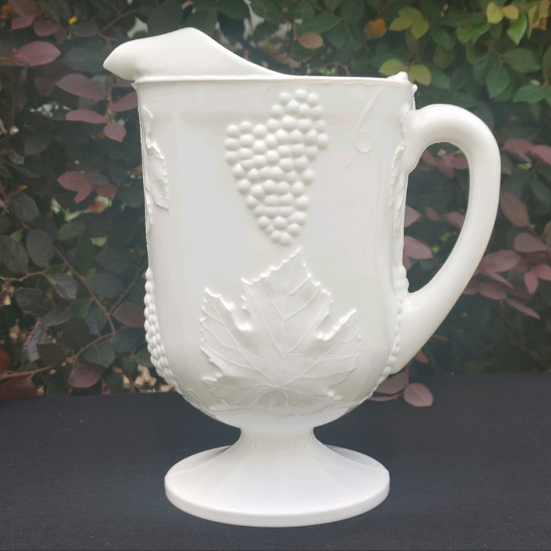 Milk Glass Pitcher - Etsy